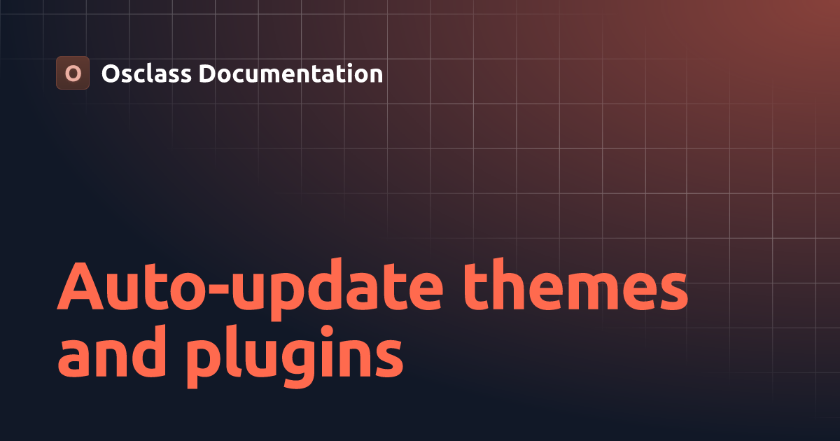 Auto-update themes and plugins | Osclass Documentation