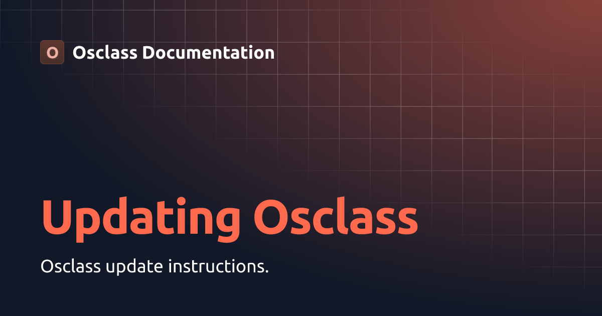 Updating Osclass | Osclass Documentation